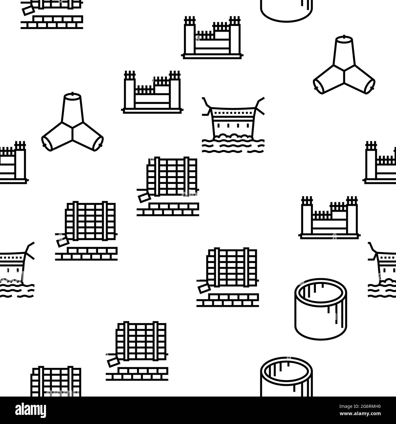 Concrete Production Vector Seamless Pattern Stock Vector Image & Art ...