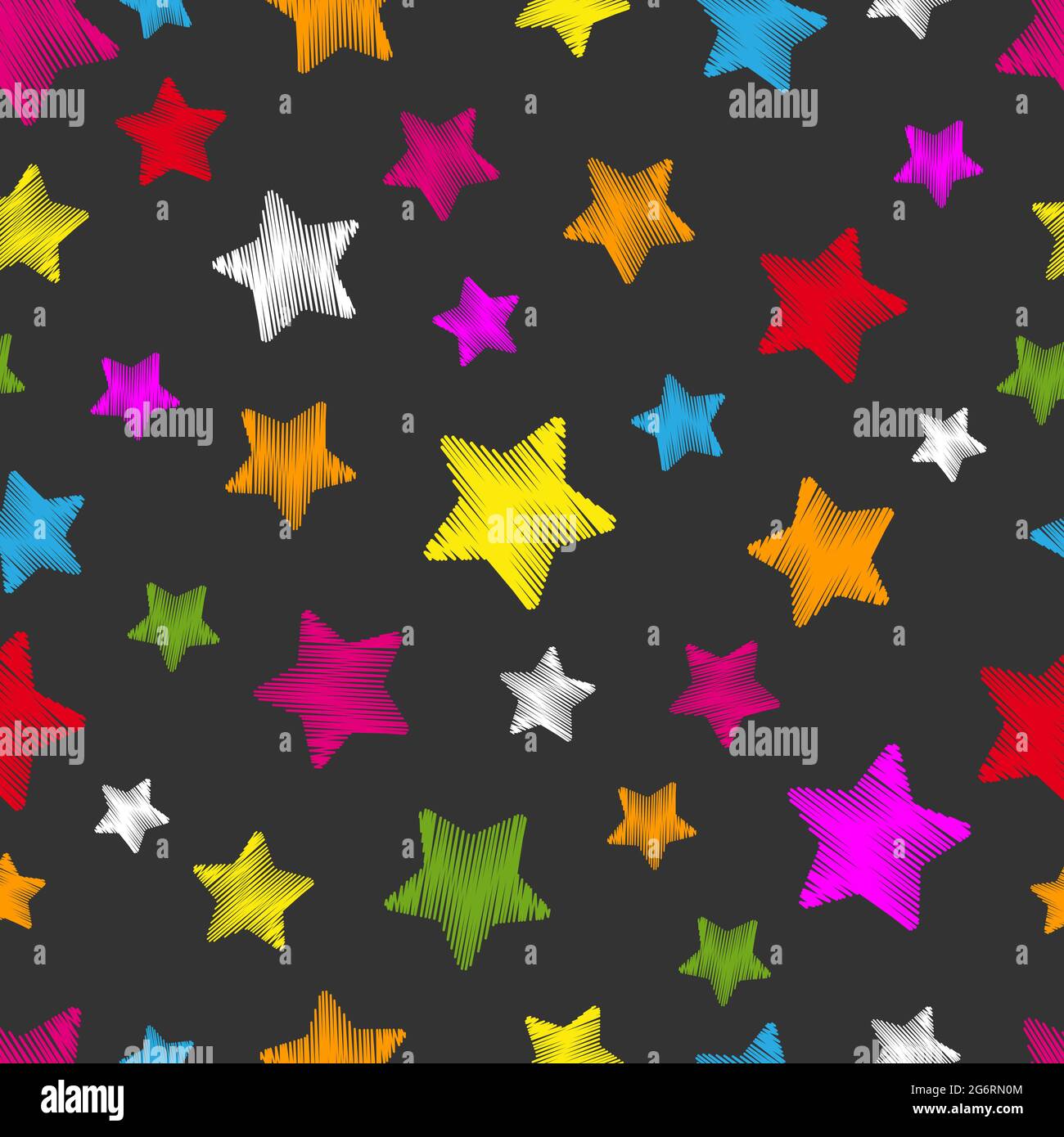 Colorful star shapes on dark background. Seamless background. Vector ...
