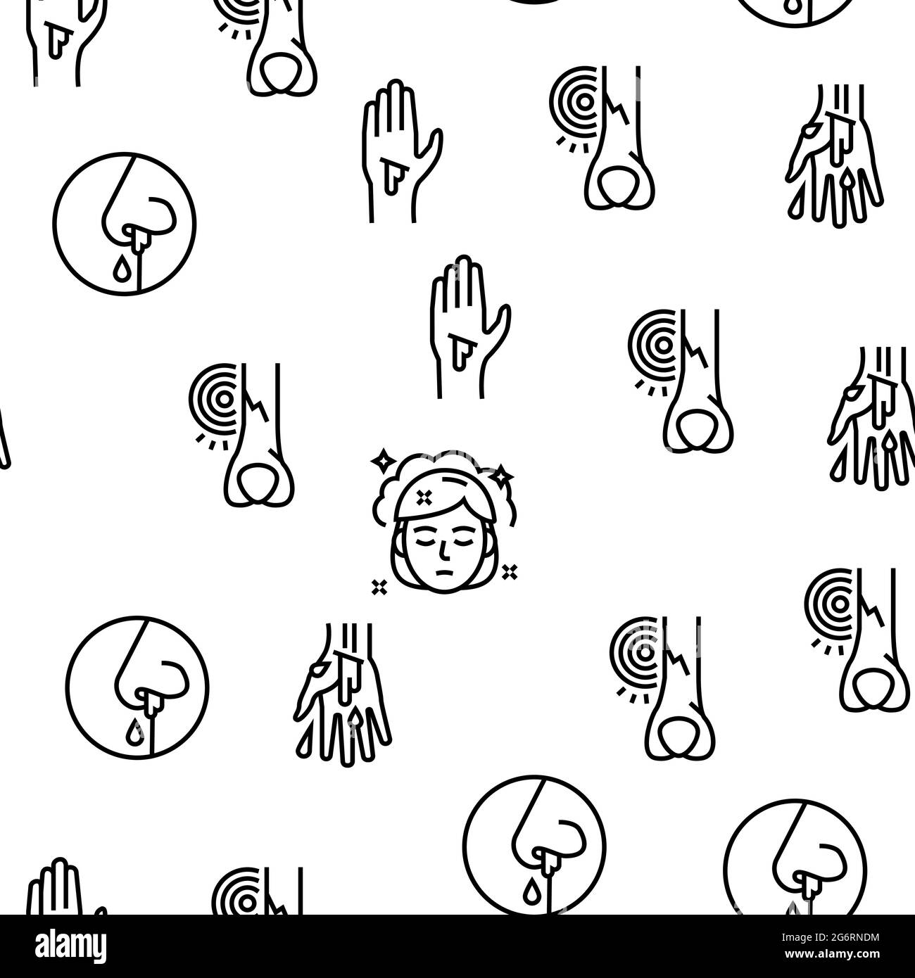 Disease Health Problem Vector Seamless Pattern Stock Vector Image & Art ...