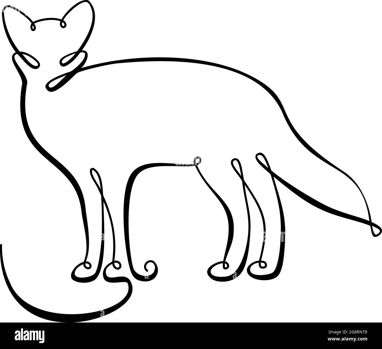 Line art fox animal symbol Stock Vector Image & Art - Alamy