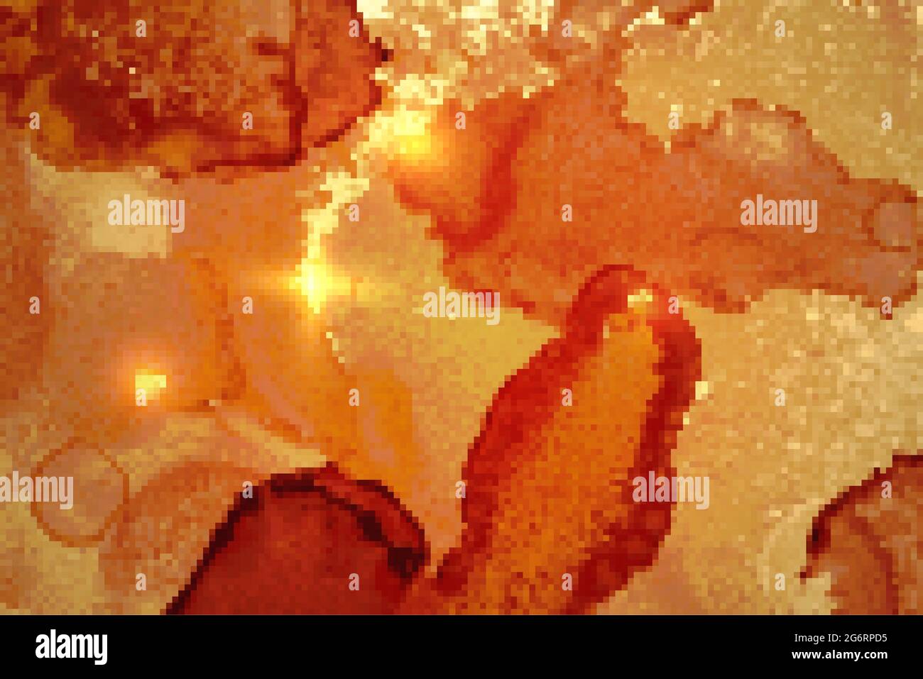 Amber, yellow and gold abstract marble pattern with sparkles. Vector ...
