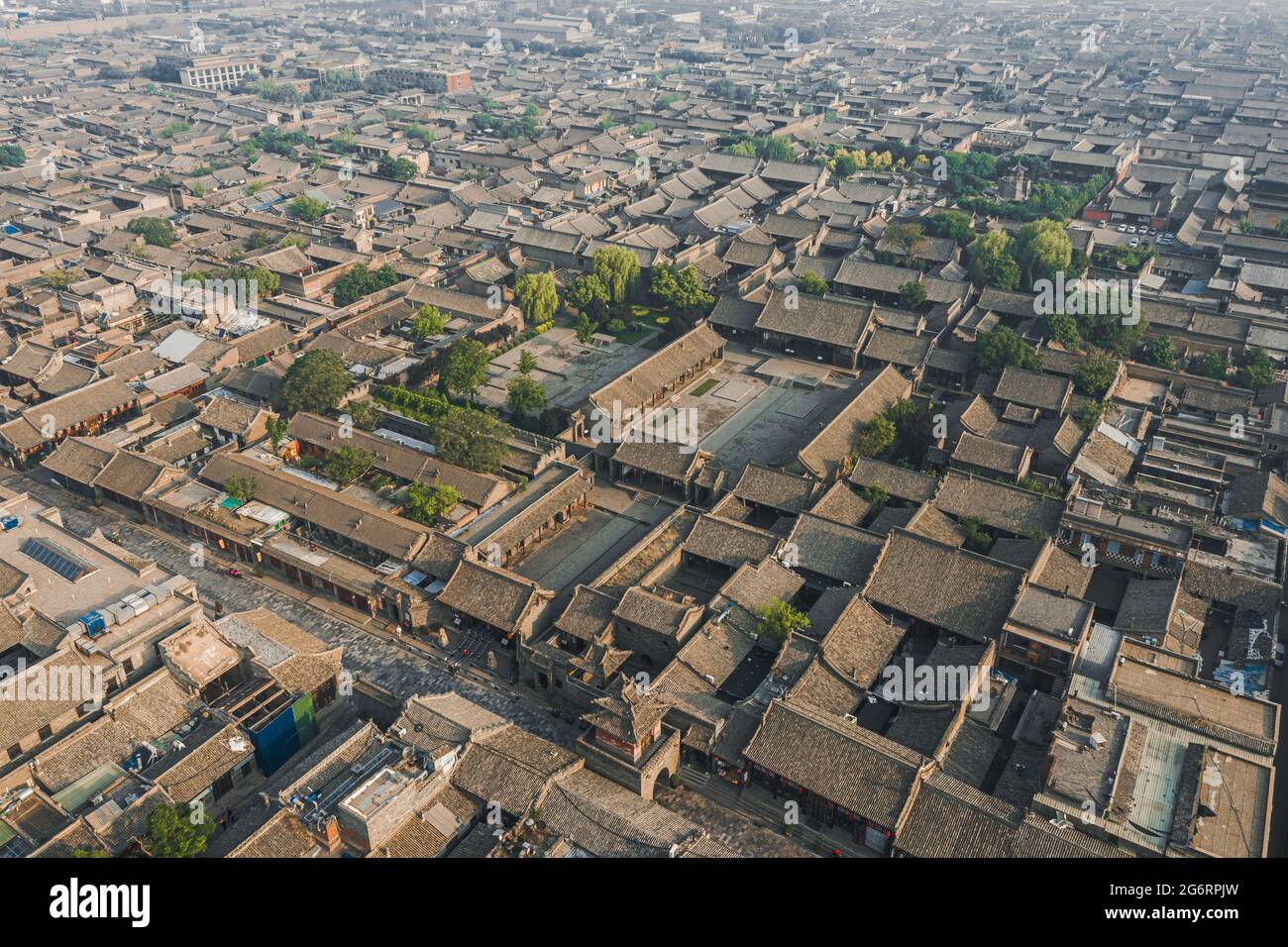 Aerial View of Pingyao Ancient City, A Traditional Chinese Old City in ...