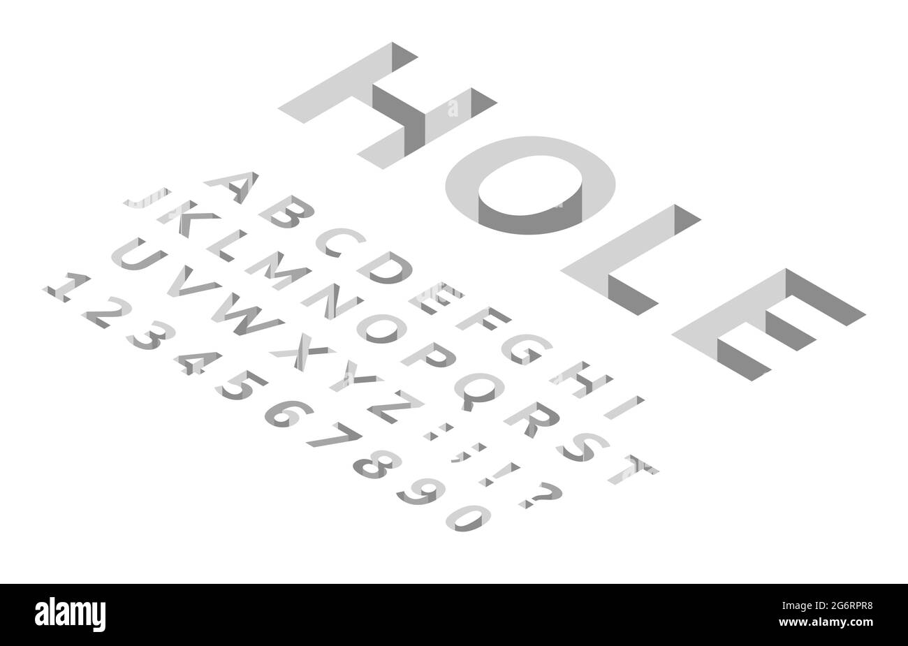Isometric hole font. 3d perspective alphabet, modern geometric cubic ... Isometric hole font. 3d perspective alphabet, modern geometric cubic ...