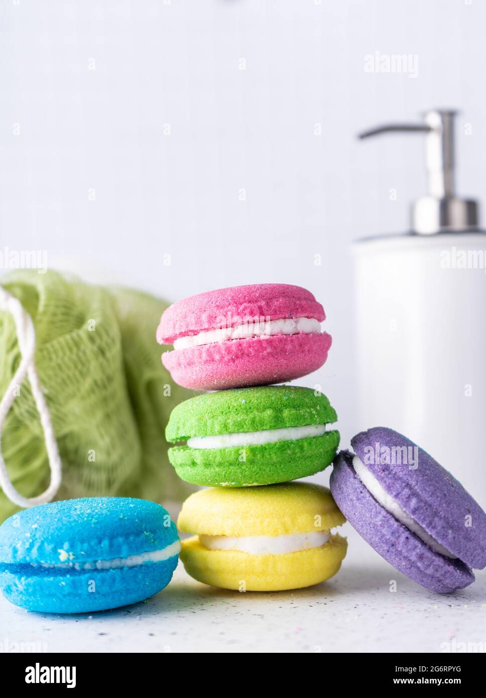 spa treatment. bath bombs in the form of colored cakes. with aromatic ...