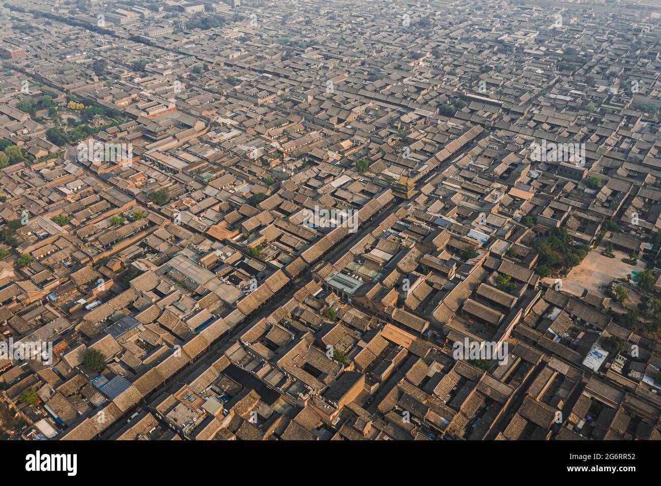 Aerial View of Pingyao Ancient City, A Traditional Chinese Old City in ...