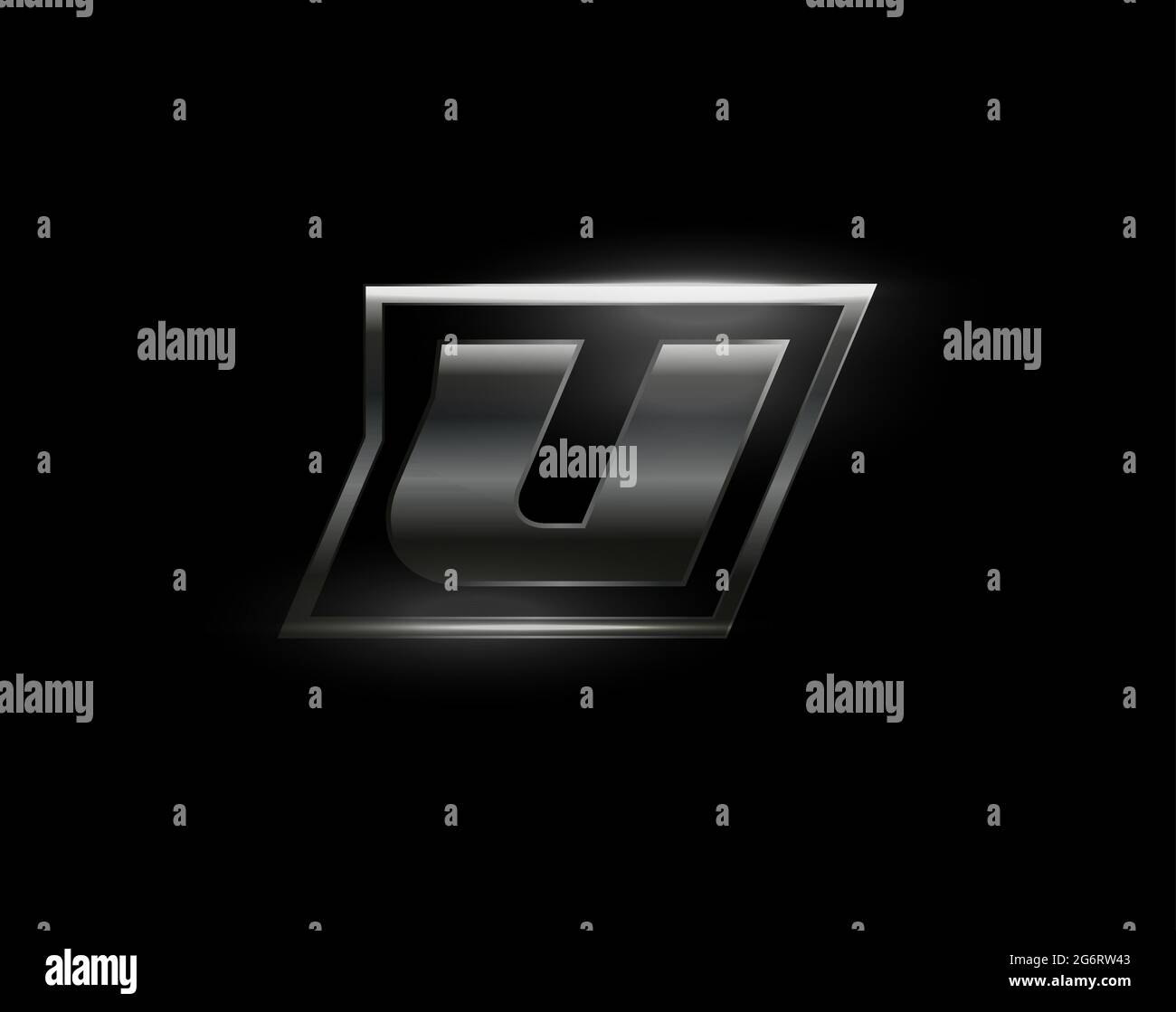 Carbon speed Letter U logo, dark matte metal carbon texture. Drive ...