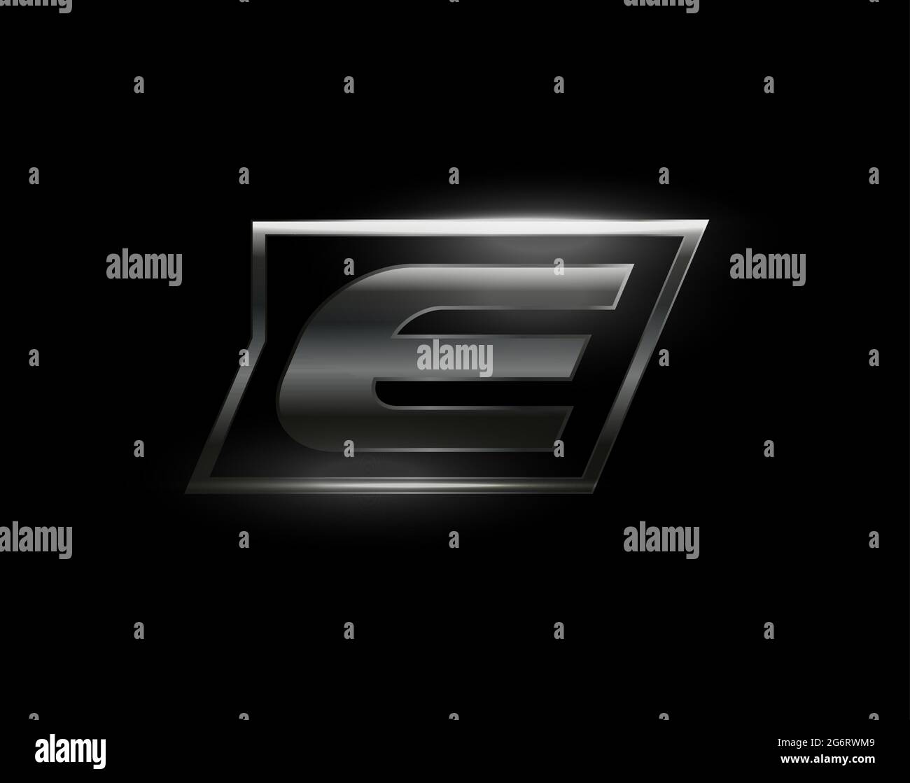 Carbon speed Letter E logo, dark matte metal carbon texture. Drive ...