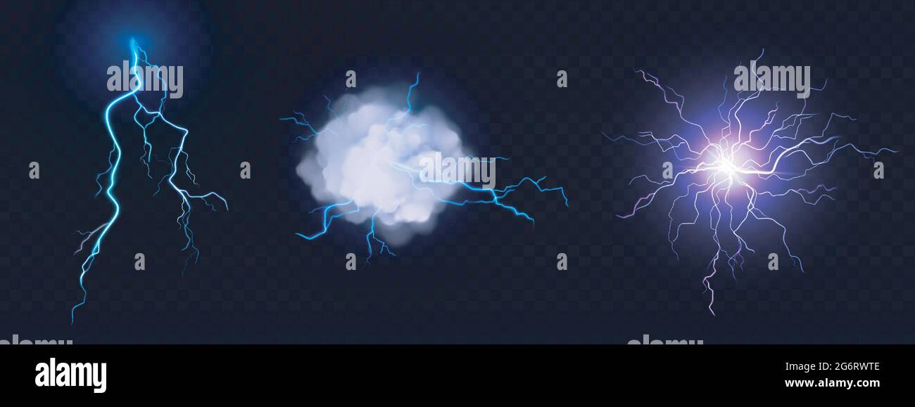 Lightning strike animation, impact place or magical energy on ...