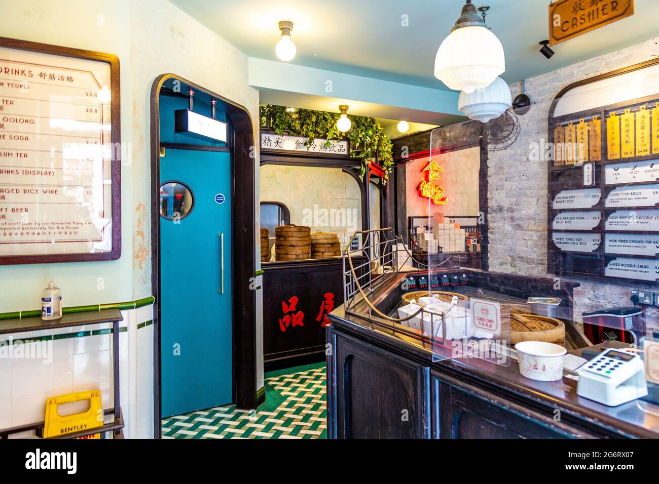 Interior of the Bun House bao bun restaurant in Chinatown, London, UK ...