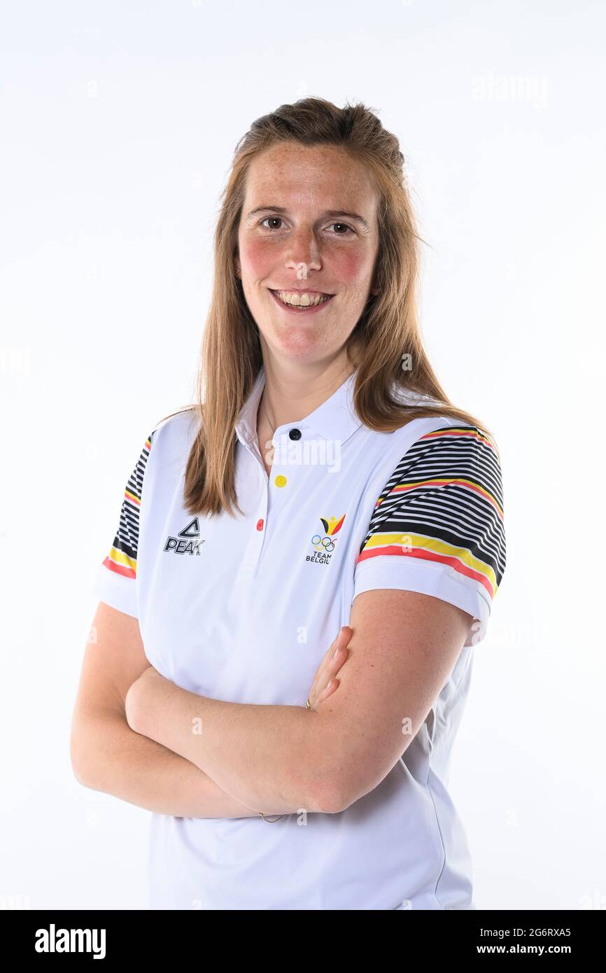 Sarah Verzin poses for the photographer at a photoshoot for the Belgian ...