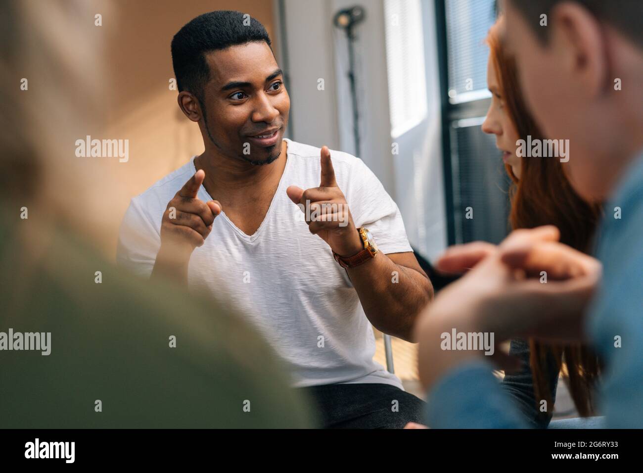 Team meeting leader focus hi-res stock photography and images - Alamy