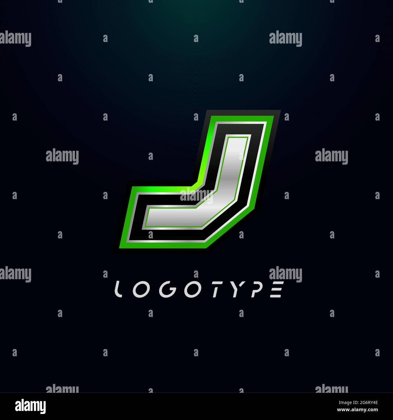 Letter J for video game logo and super hero monogram. Sport gaming ...