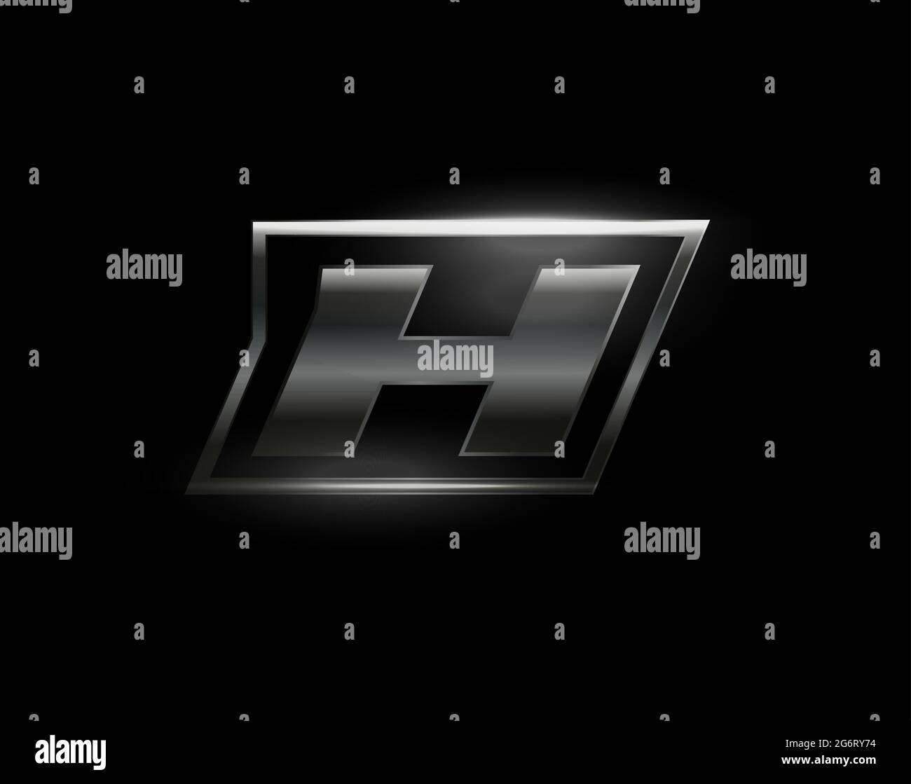 Carbon speed Letter H logo, dark matte metal carbon texture. Drive ...