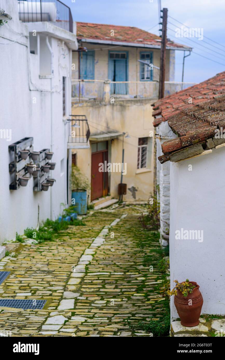 Cozy streets of famous Lefkara village, Cyprus Stock Photo - Alamy