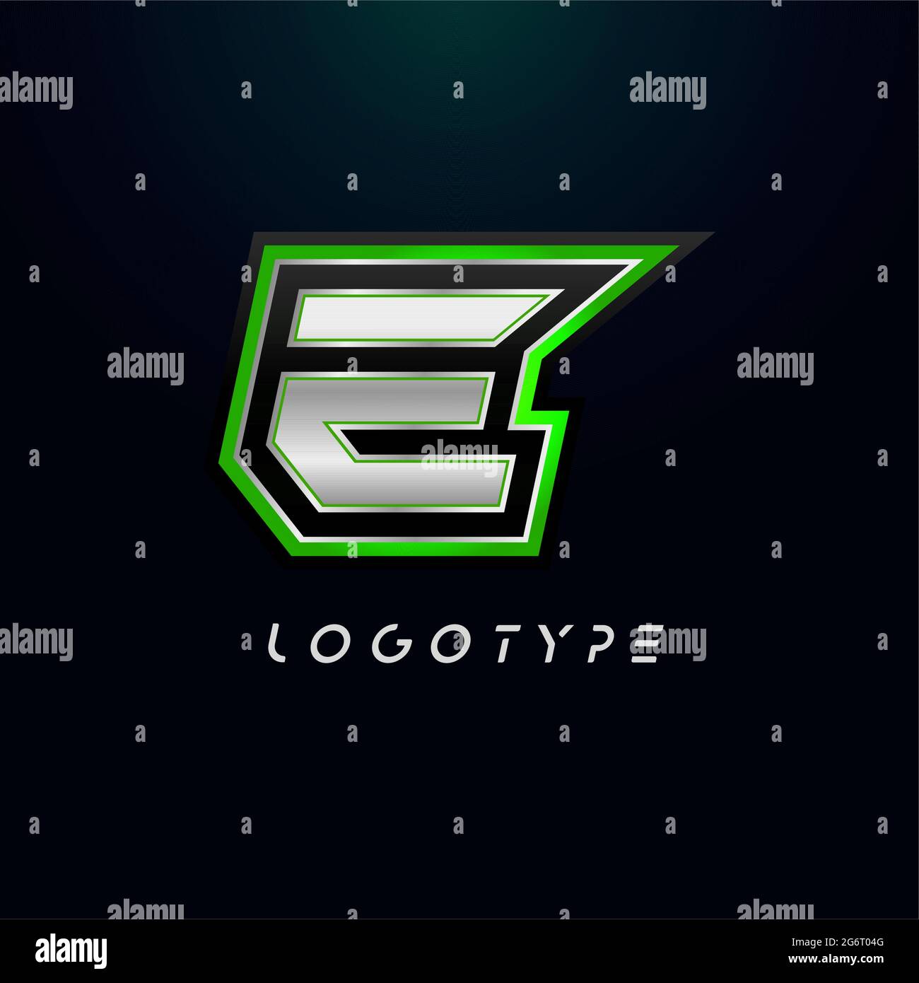 Letter E for video game logo and super hero monogram. Sport gaming ...