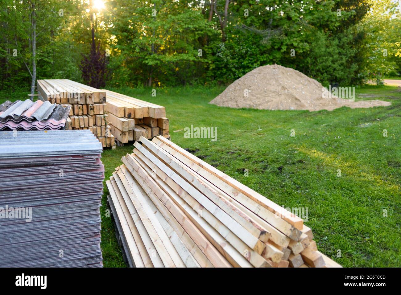 Construction materials ready to use to build house Stock Photo - Alamy