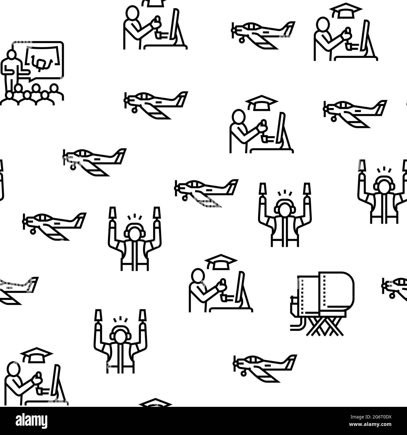 Flight School Educate Vector Seamless Pattern Stock Vector Image & Art ...
