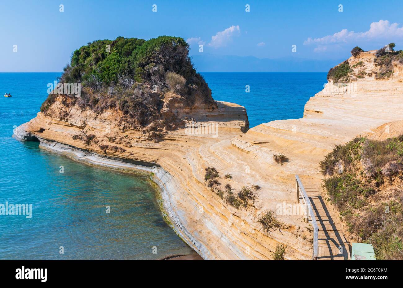 Corfu, Greece. Canal d'Amour with beautiful rocky coastline in Sidari ...