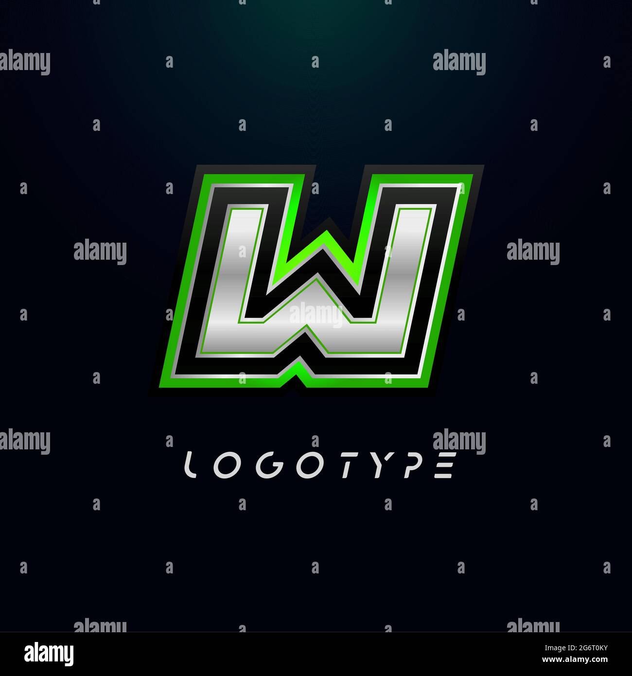 Letter W for video game logo and super hero monogram. Sport gaming ...