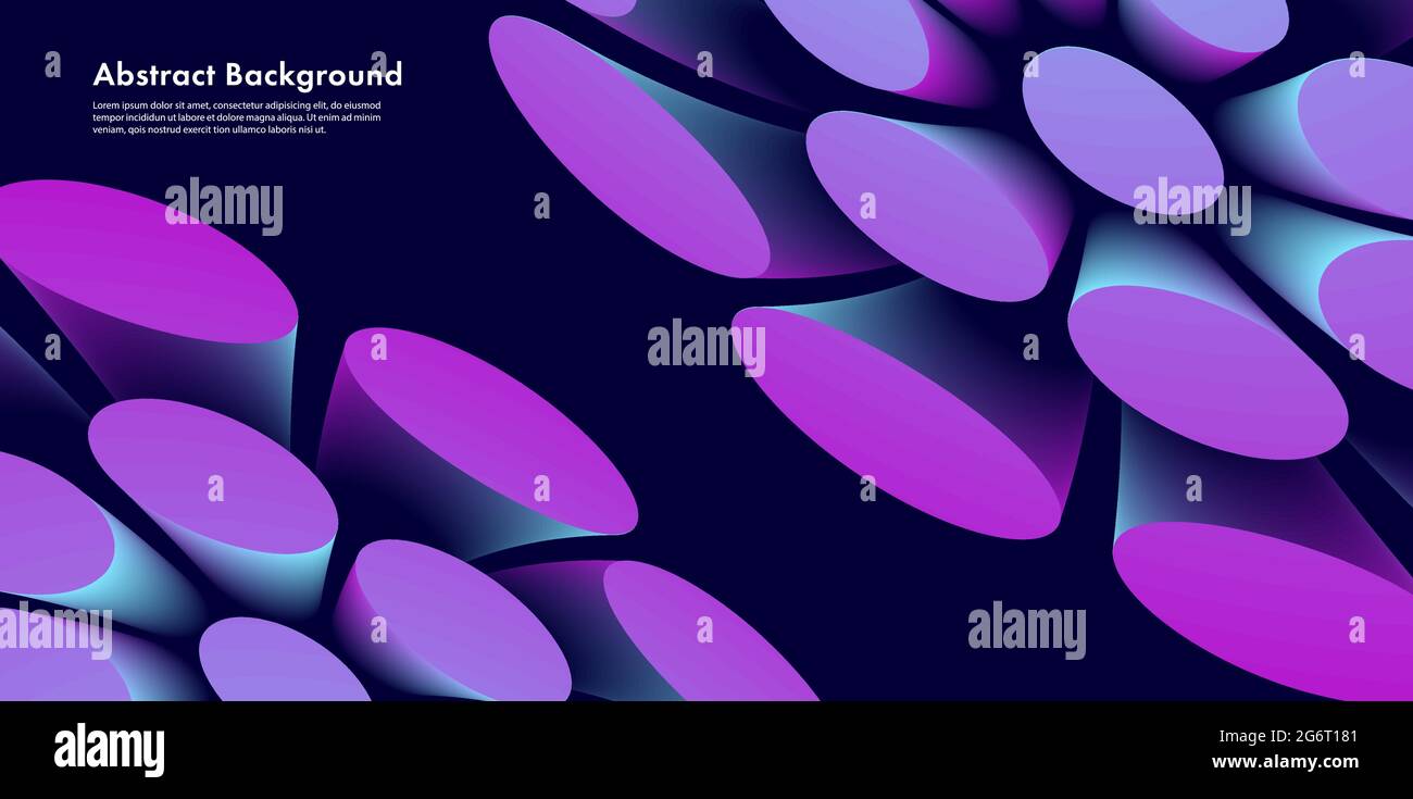 Abstract 3d composition, big cones with round edges forming geometry ...