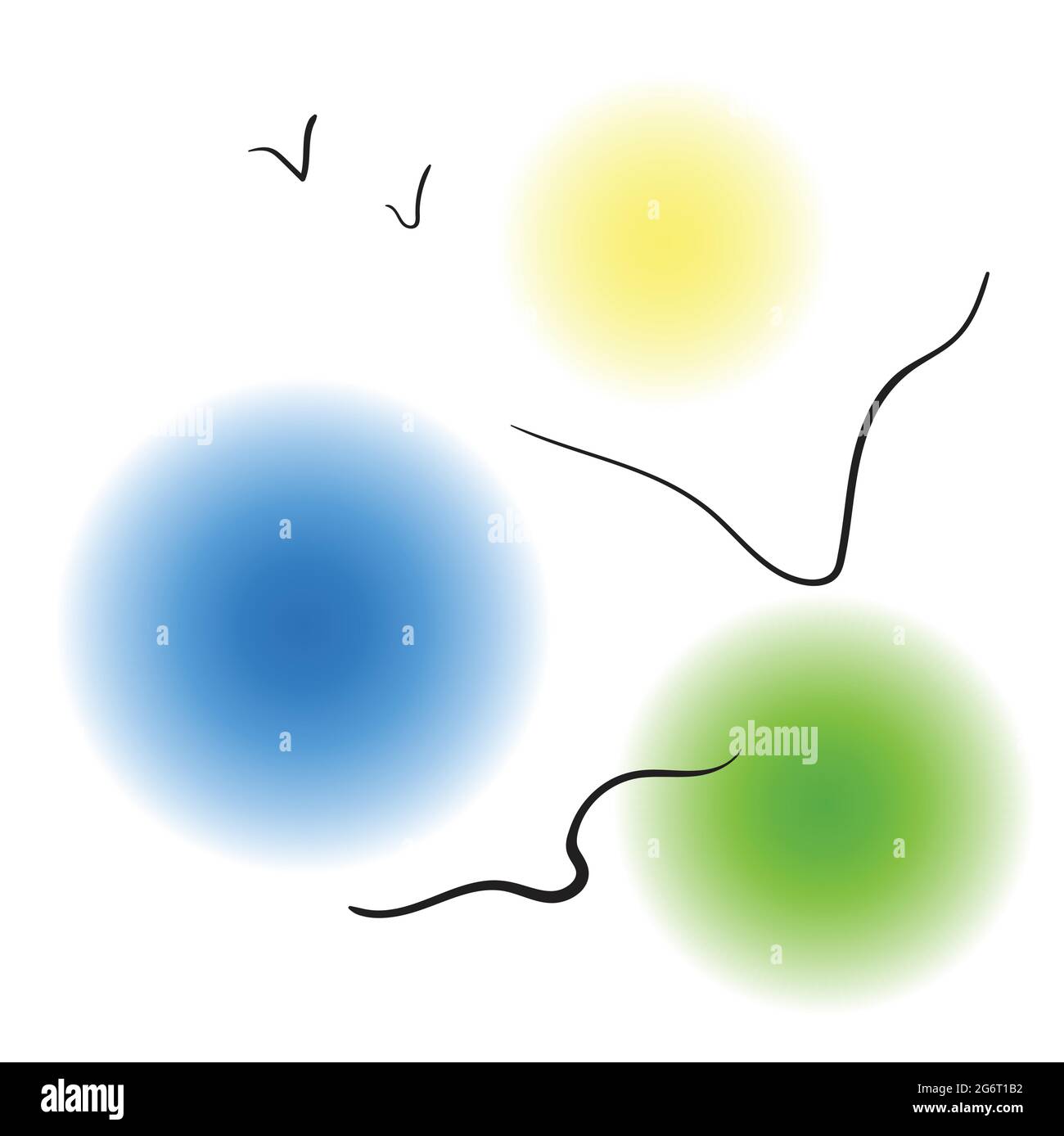 Abstract shapes with birds. Summer. EPS10 vector Stock Vector Image ...