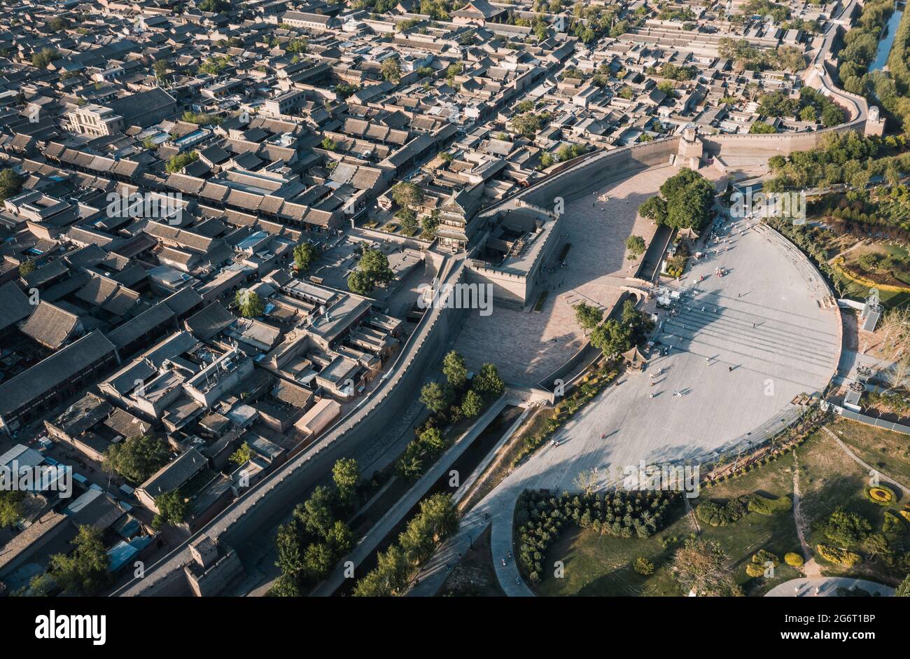 Aerial View of Pingyao Ancient City, A Traditional Chinese Old City in ...