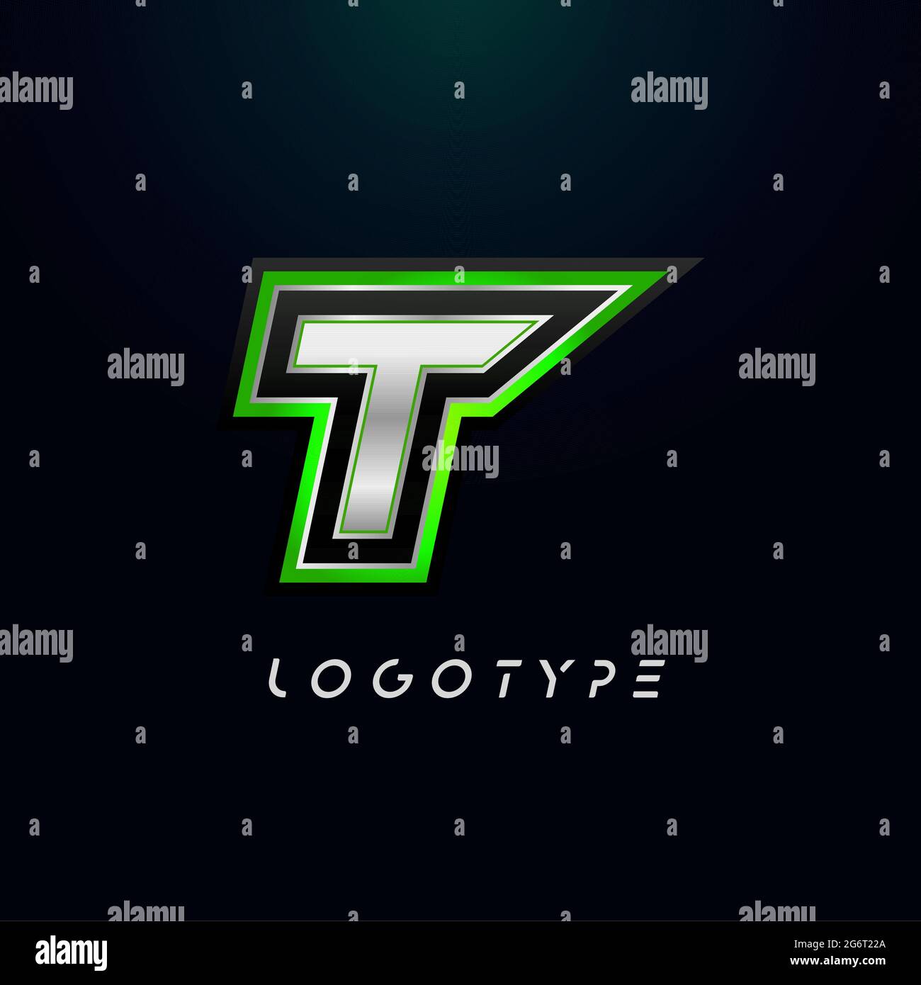 Letter T for video game logo and super hero monogram. Sport gaming ...