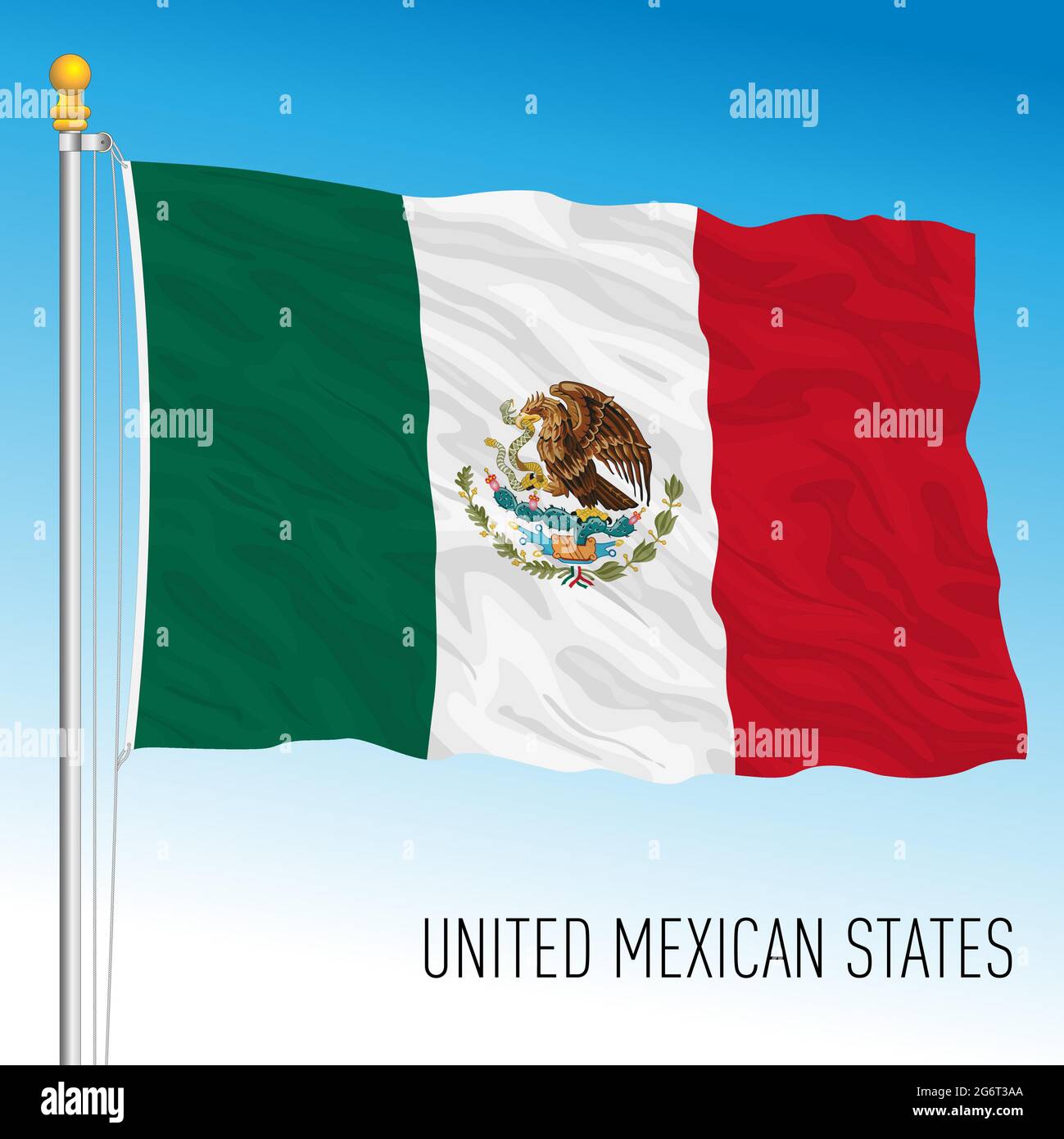 Mexico official national flag, american country, vector illustration ...