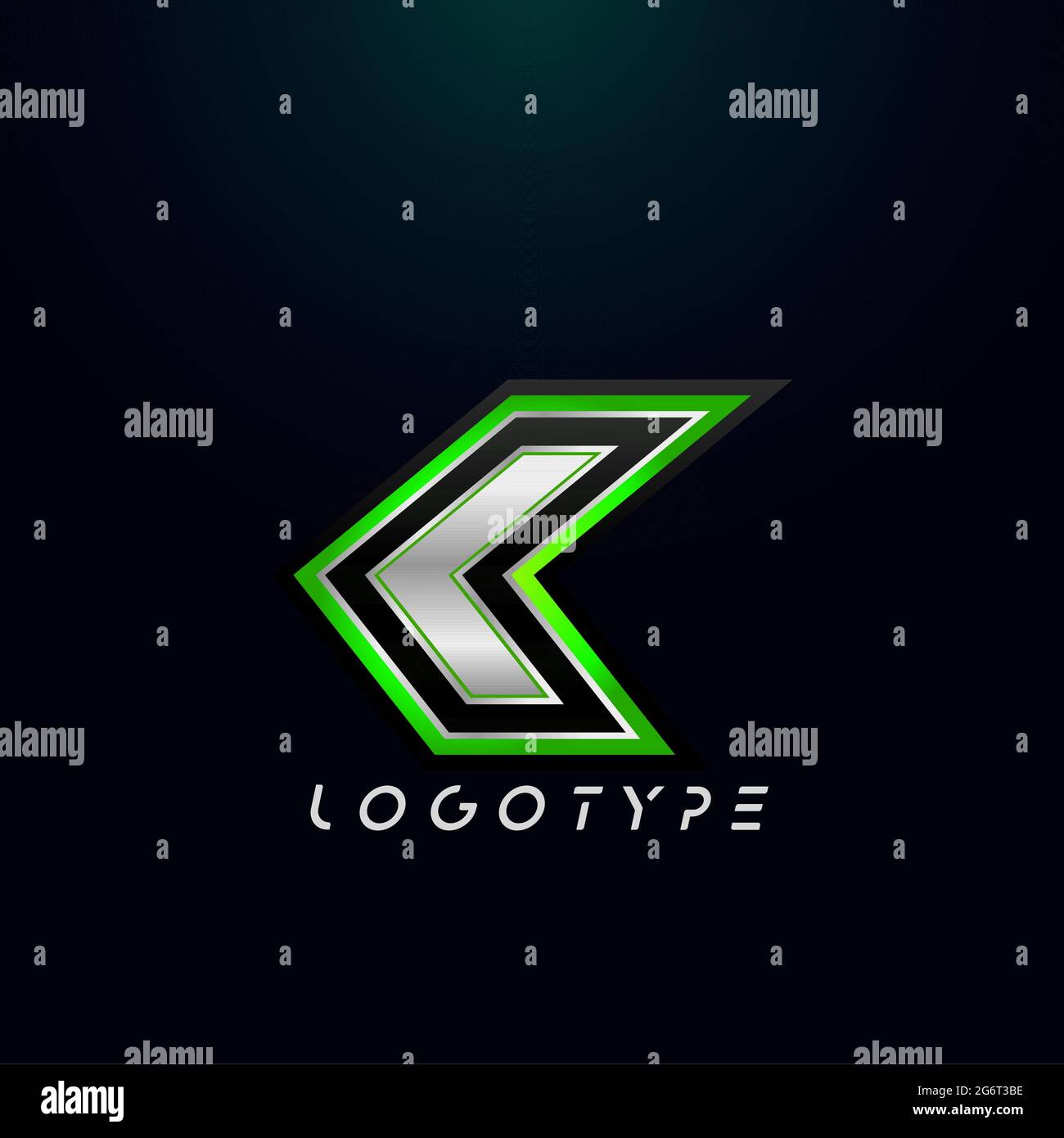 Letter K for video game logo and super hero monogram. Sport gaming ...