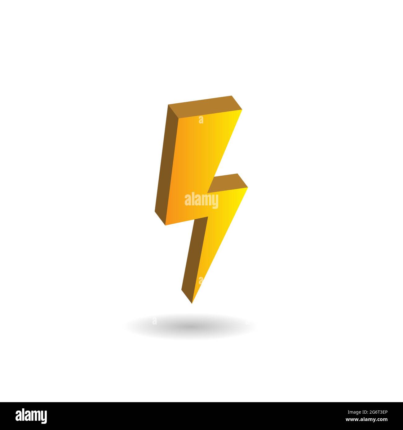 3D vector illustration of thunder bolt isolated on white color ...