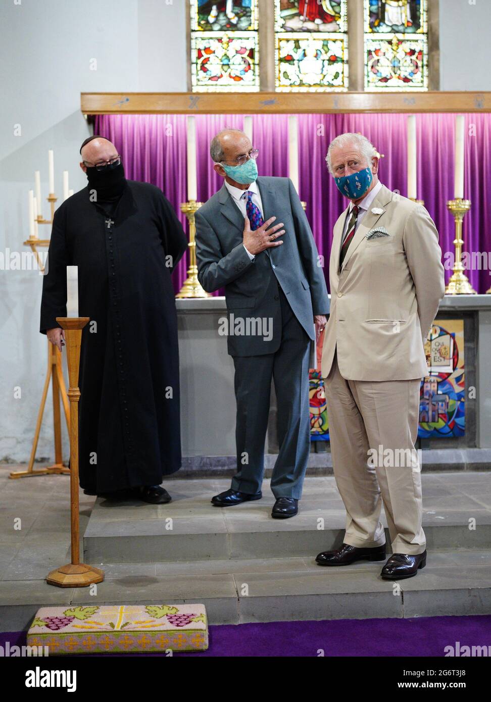 The Prince of Wales with Father Neil Hook (left) and retired church ...
