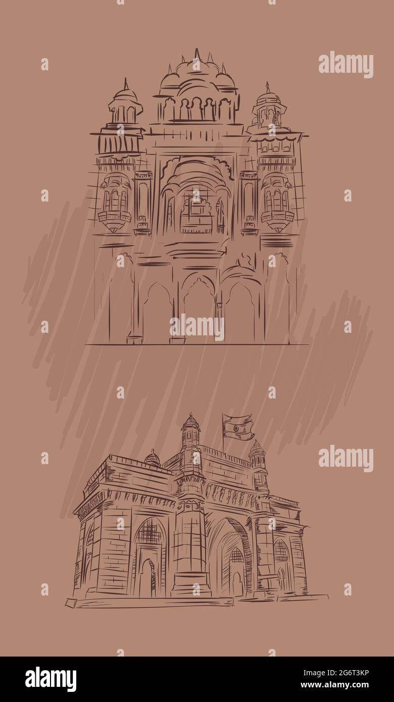 temples architecture of india sketch style Stock Vector Image & Art - Alamy