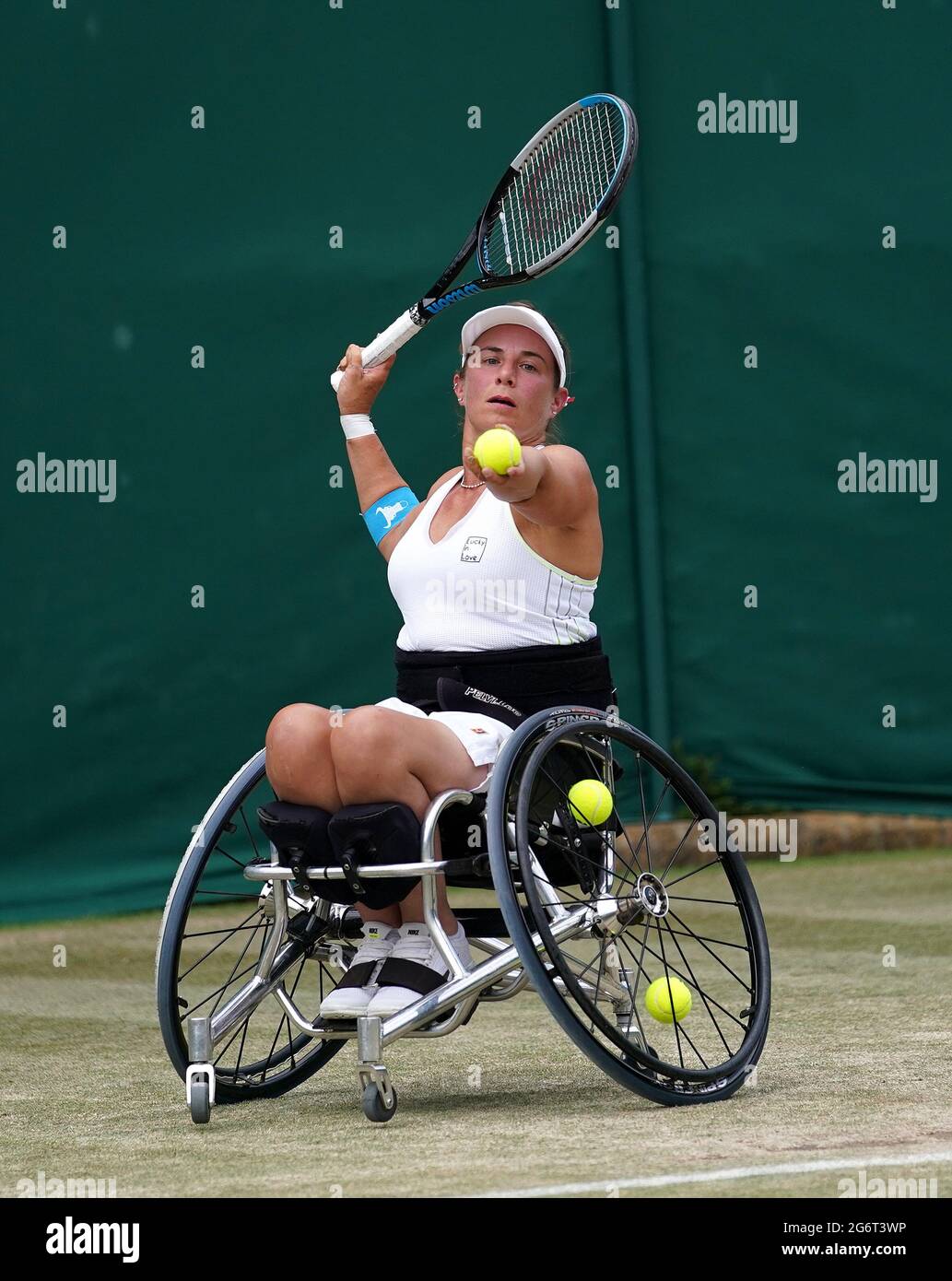 Lucy Shuker in action against Diede De Groot in their ladies ...