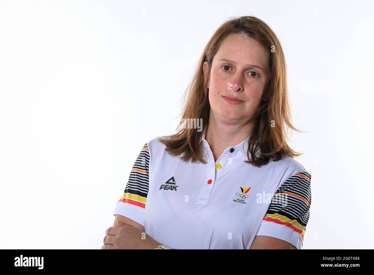 Inge Michiels poses for the photographer at a photoshoot for the ...