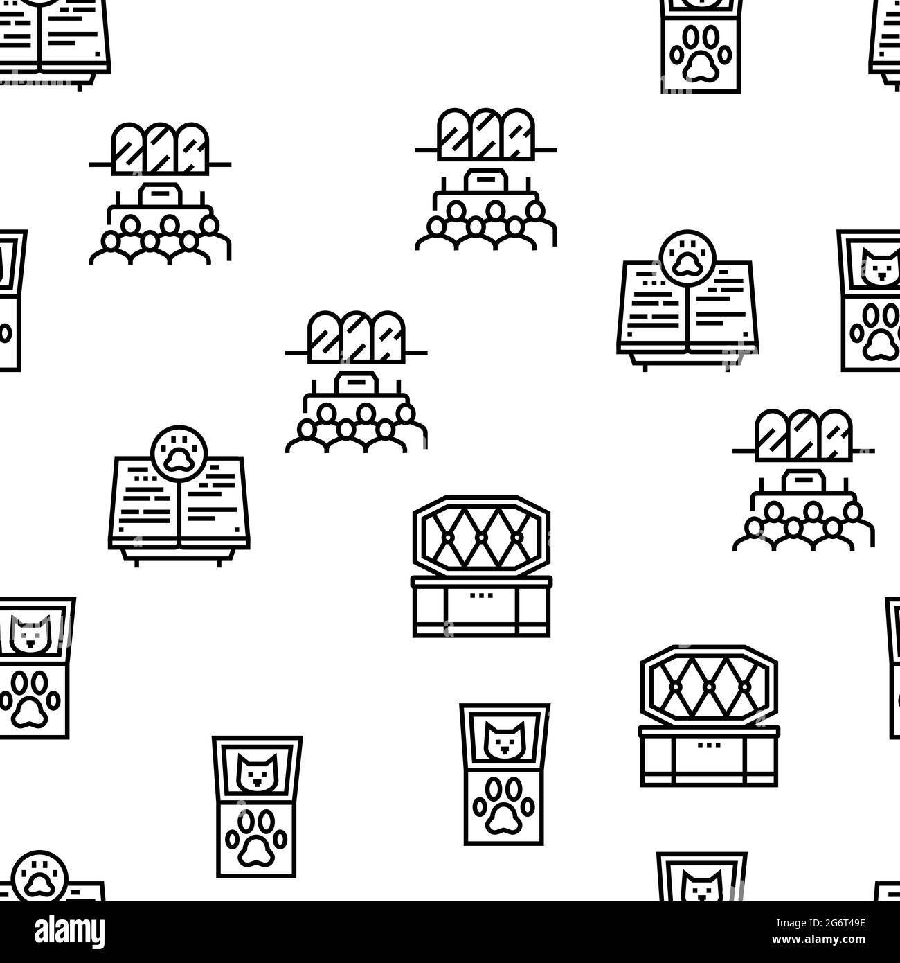 Pet Funeral Cemetery Vector Seamless Pattern Stock Vector Image & Art ...