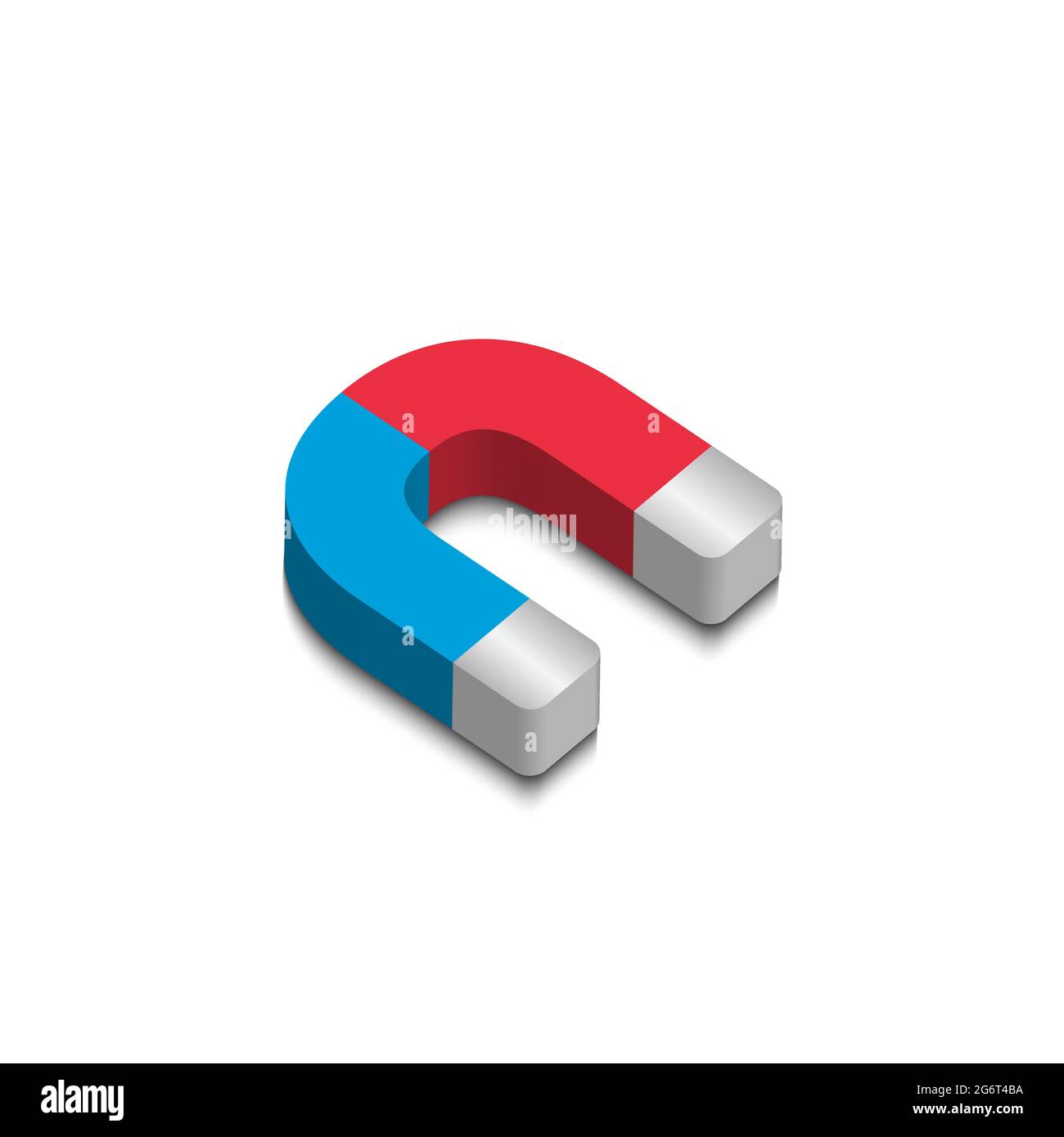 3D vector illustration of u shape magnet isolated on white background ...