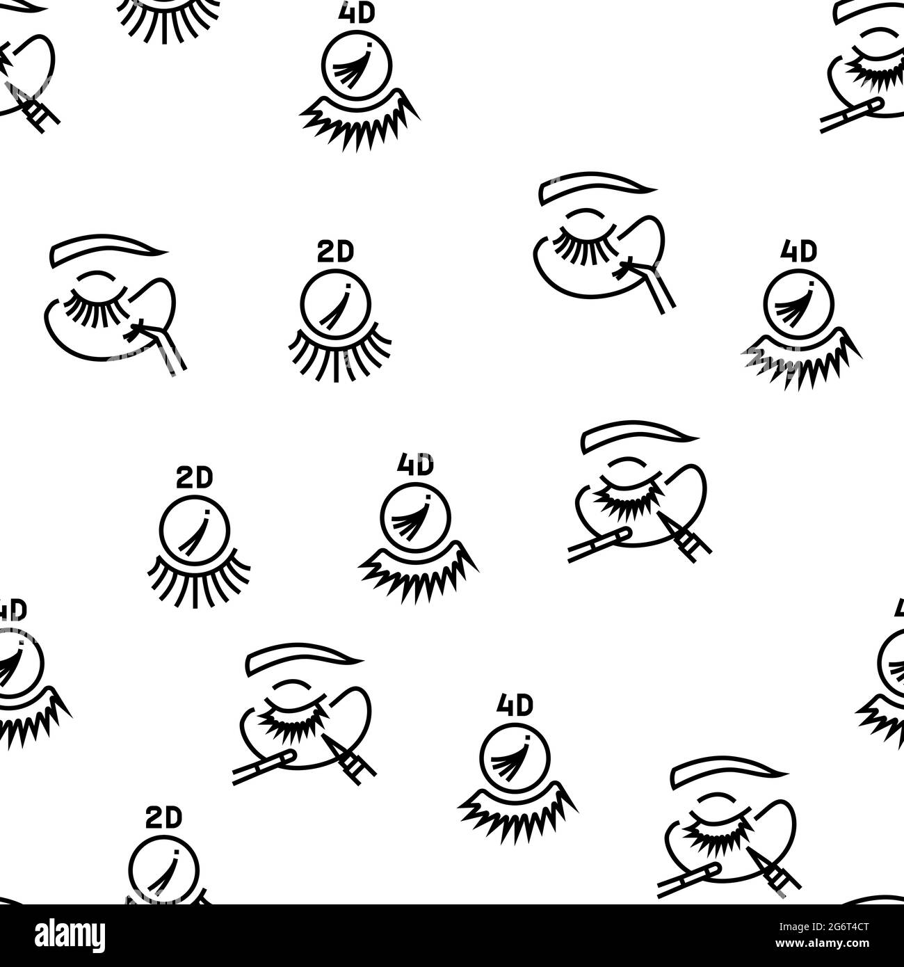 Eyelashes Extension Vector Seamless Pattern Stock Vector Image & Art ...