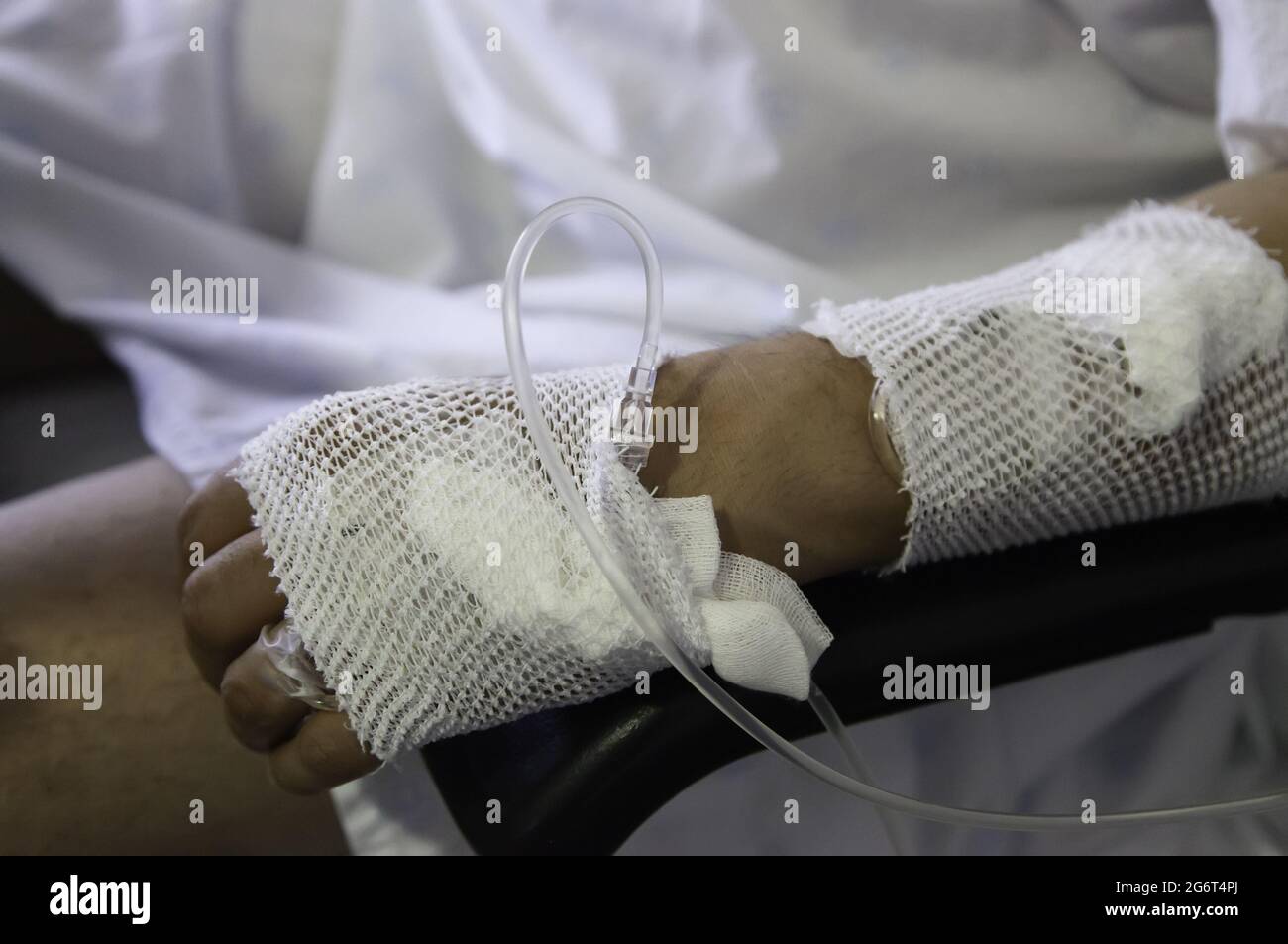 Intravenous route in hospital patient, viral infection, disease Stock ...