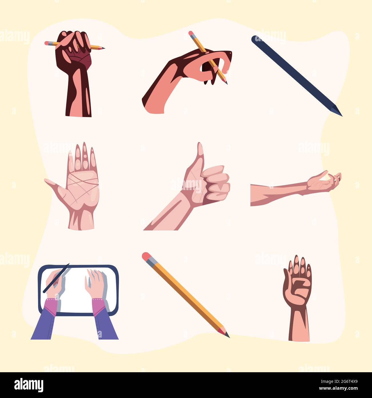 collection of left hand in various gestures Stock Vector Image & Art ...
