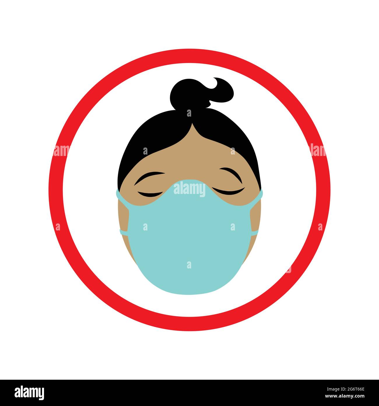 Face mask required sign. New normal wearing mask icons. Women wearing ...