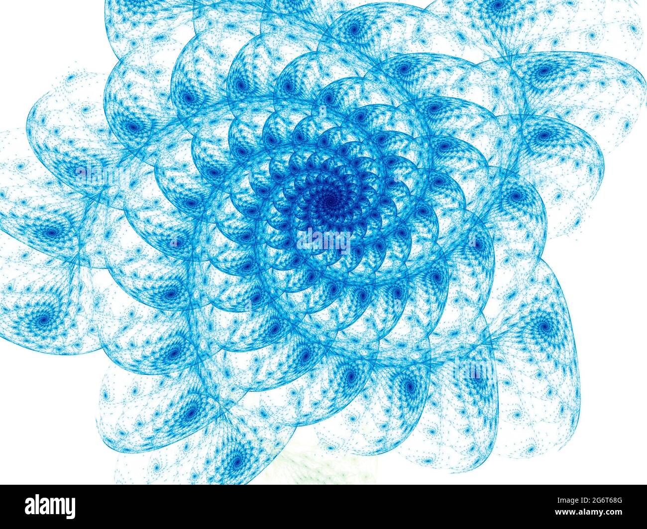 Abstract blue fractal spiral - computer generated illustration Stock ...