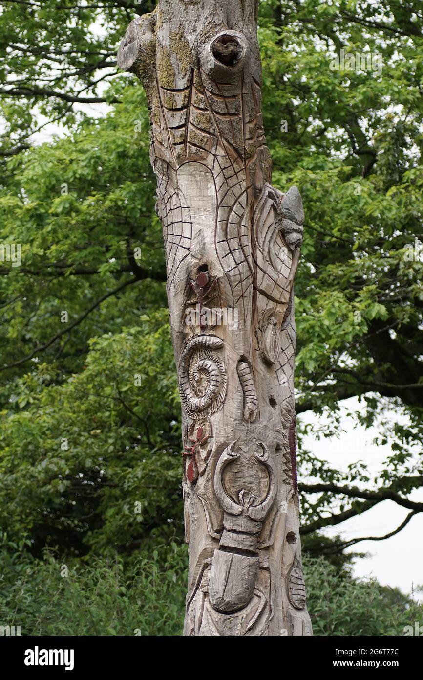 Wood carvings tree hi-res stock photography and images - Alamy