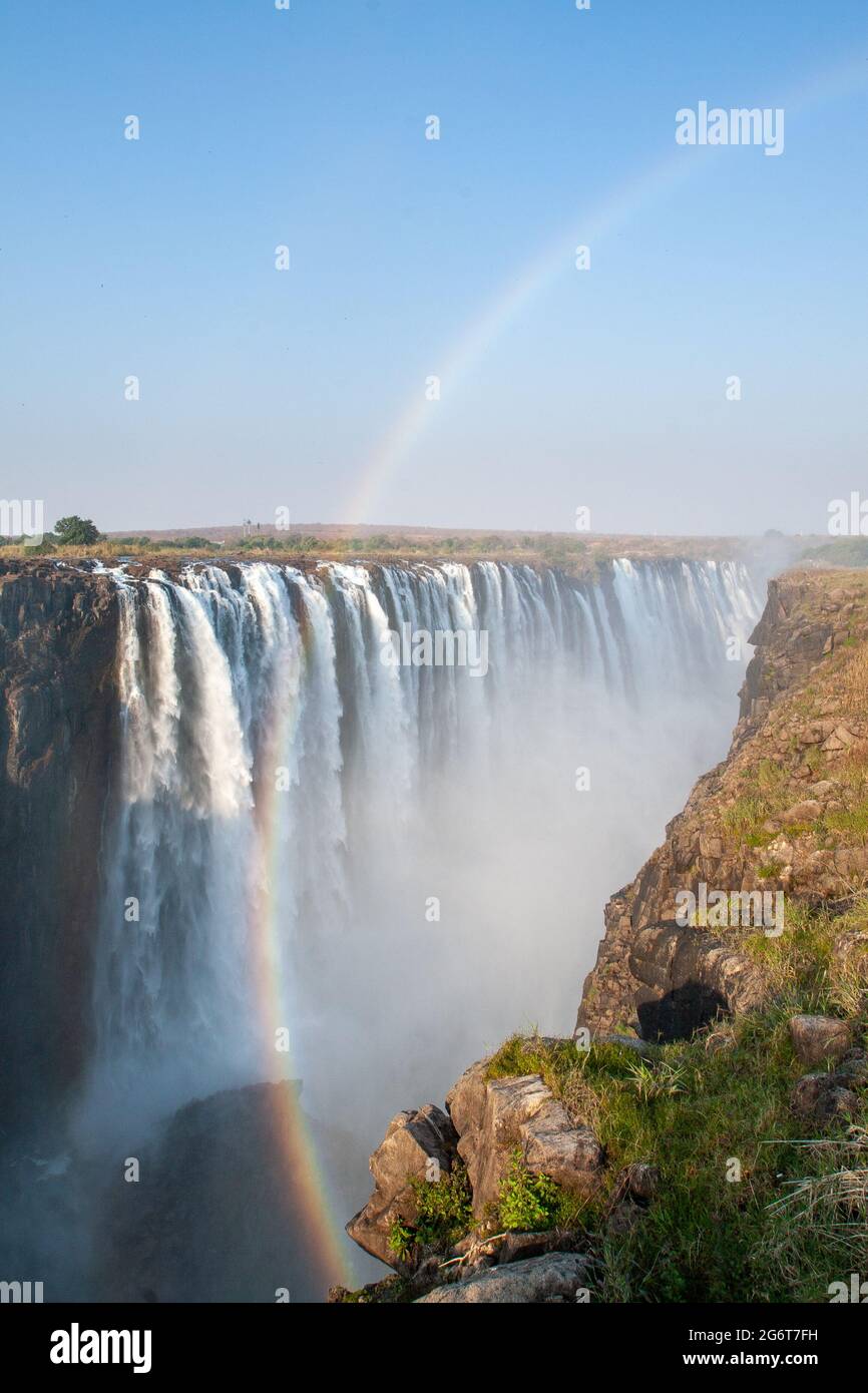 rainbow over Victoria Falls Zimbabwe Stock Photo - Alamy