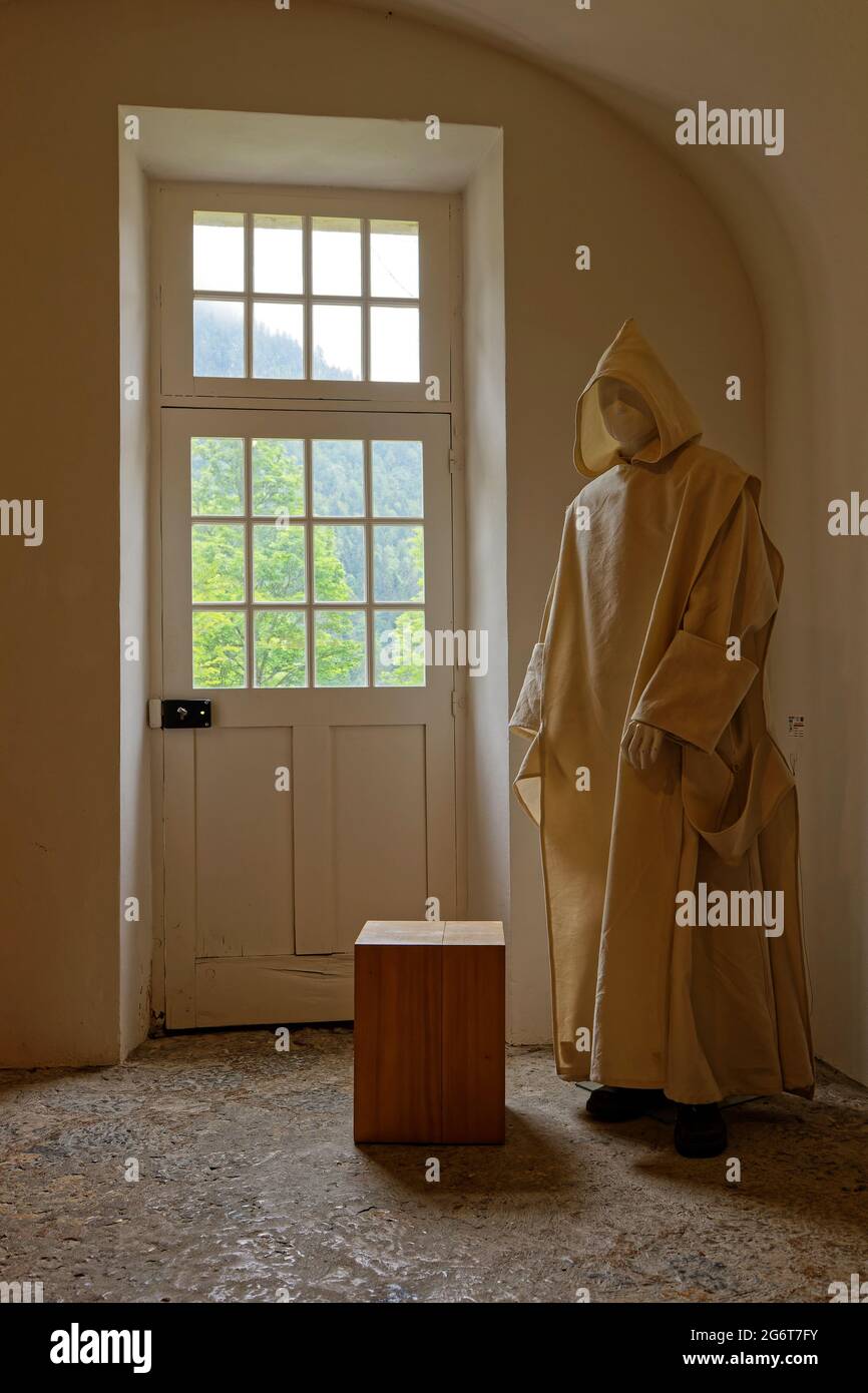 ST-PIERRE DE CHARTREUSE, FRANCE, June 6, 2021 : Inside a monk cell in ...