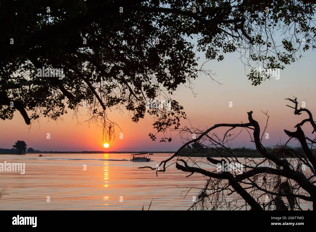 sunset at Chobe river Botswana Stock Photo - Alamy