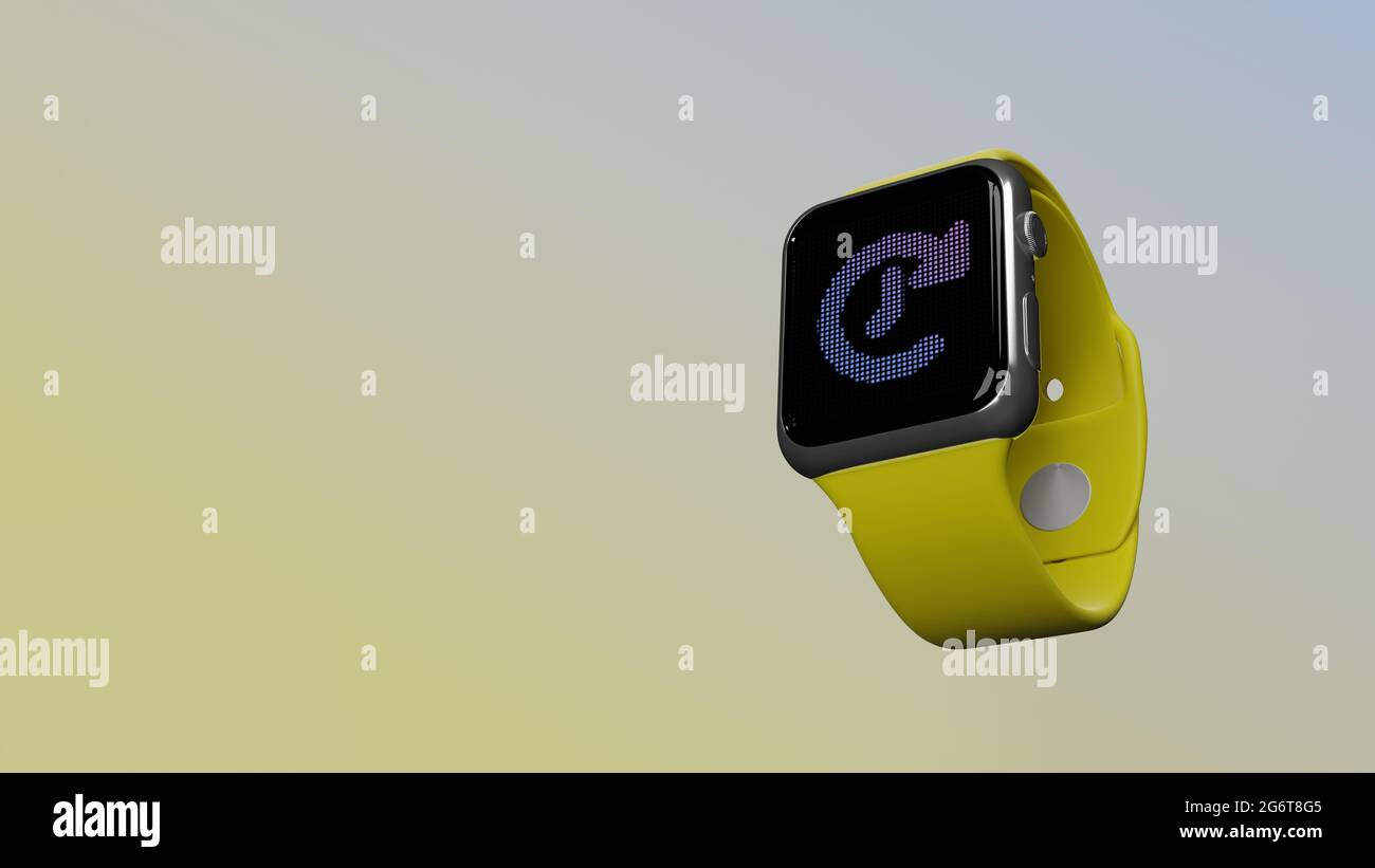 Smart watch 3d rendering with symbol of clock with counterclockwise ...