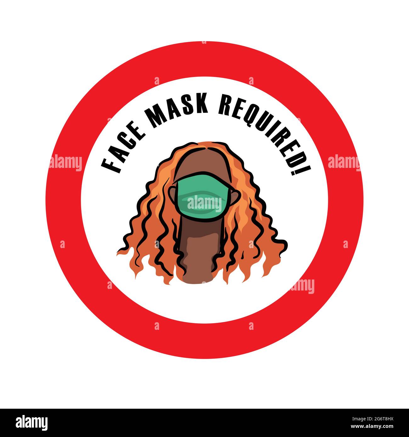 Face mask required sign. New normal wearing mask icons. Women wearing ...