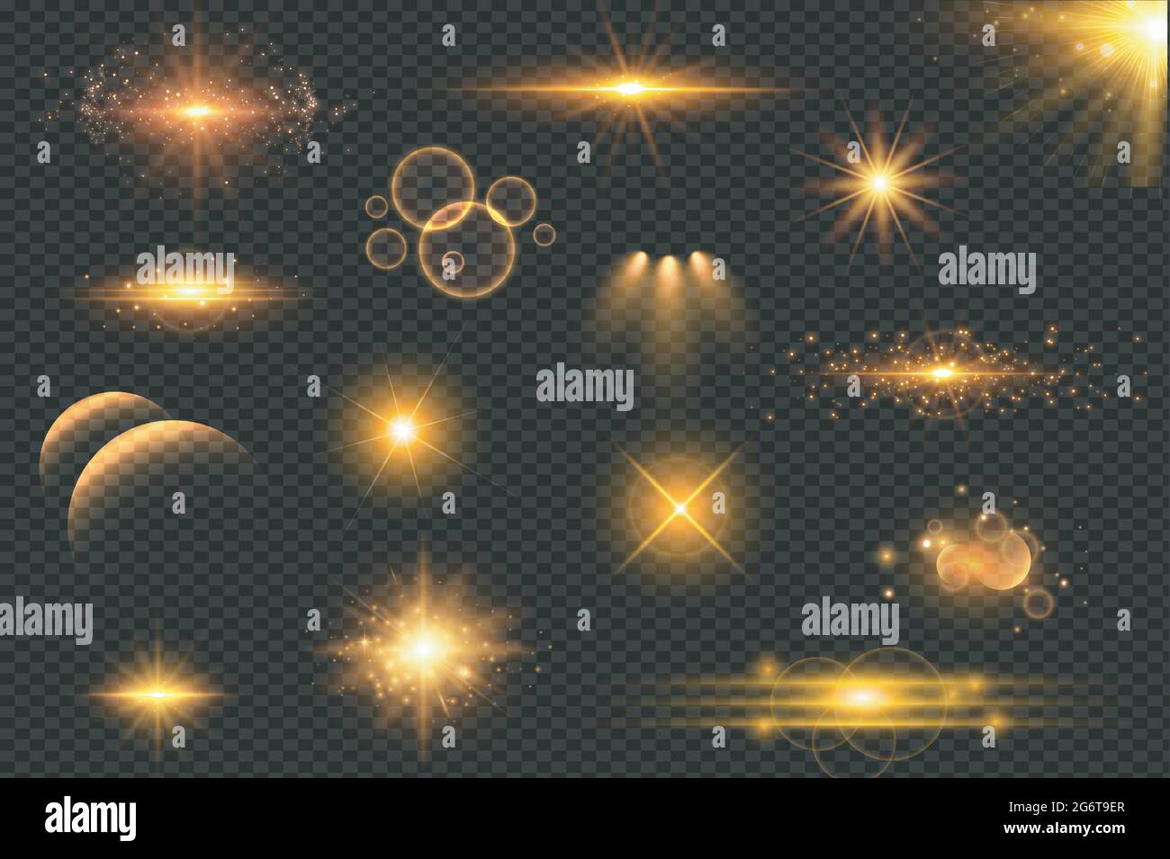 Golden star light flashes Stock Vector Image & Art - Alamy