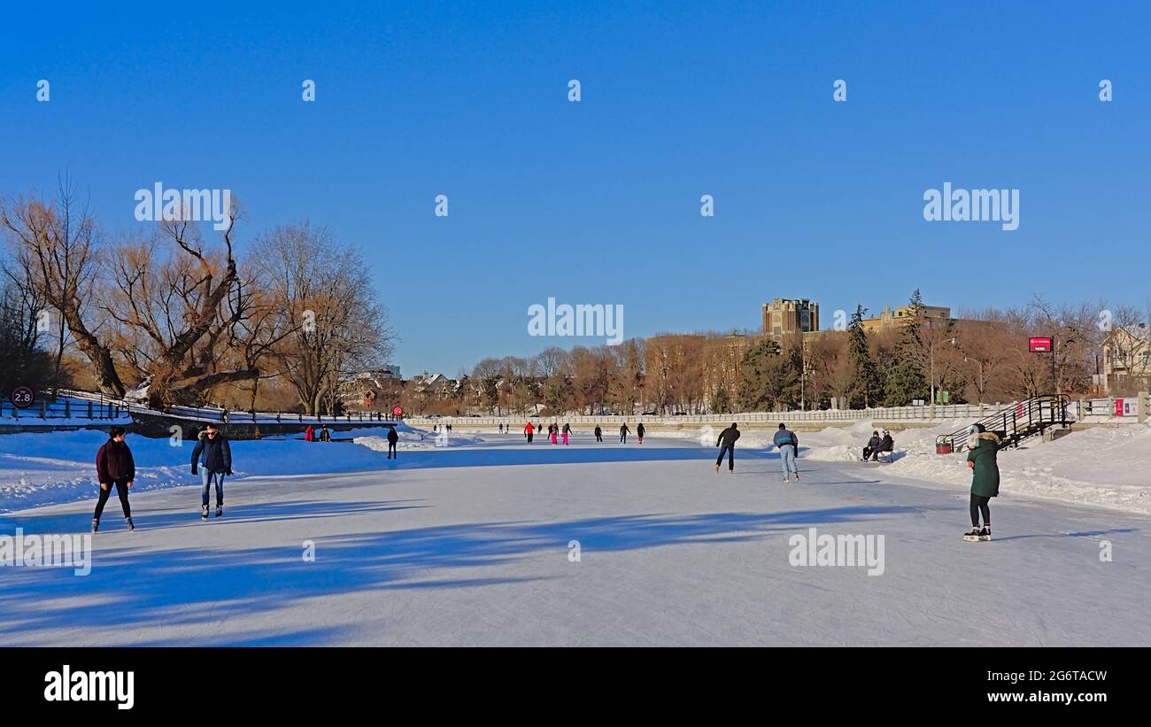 Skating on the world s longest rink, the Rideau Canal, Ottawa, Canada ...