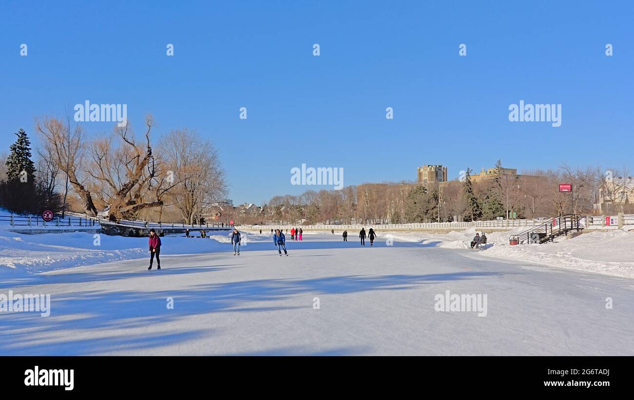 Skating on the world s longest rink, the Rideau Canal, Ottawa, Canada ...